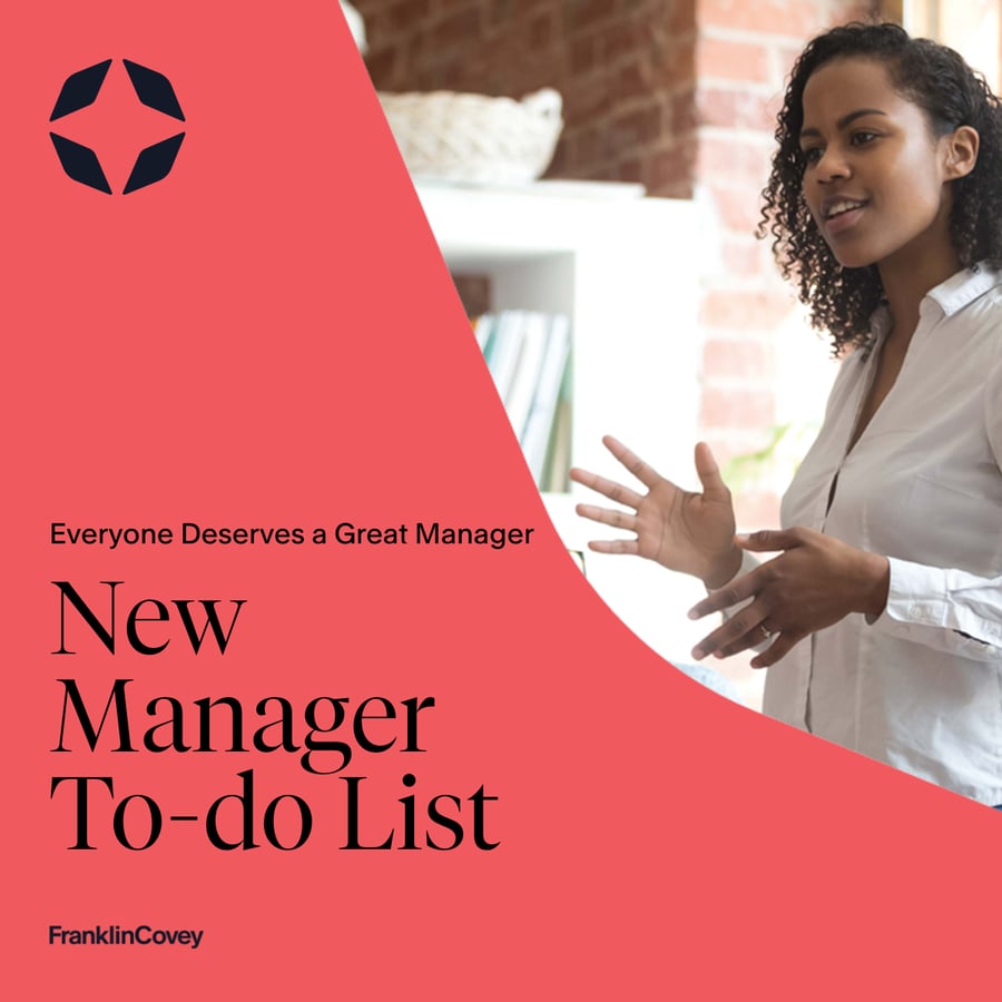 New Manager To-do List - FranklinCovey Thought Guide